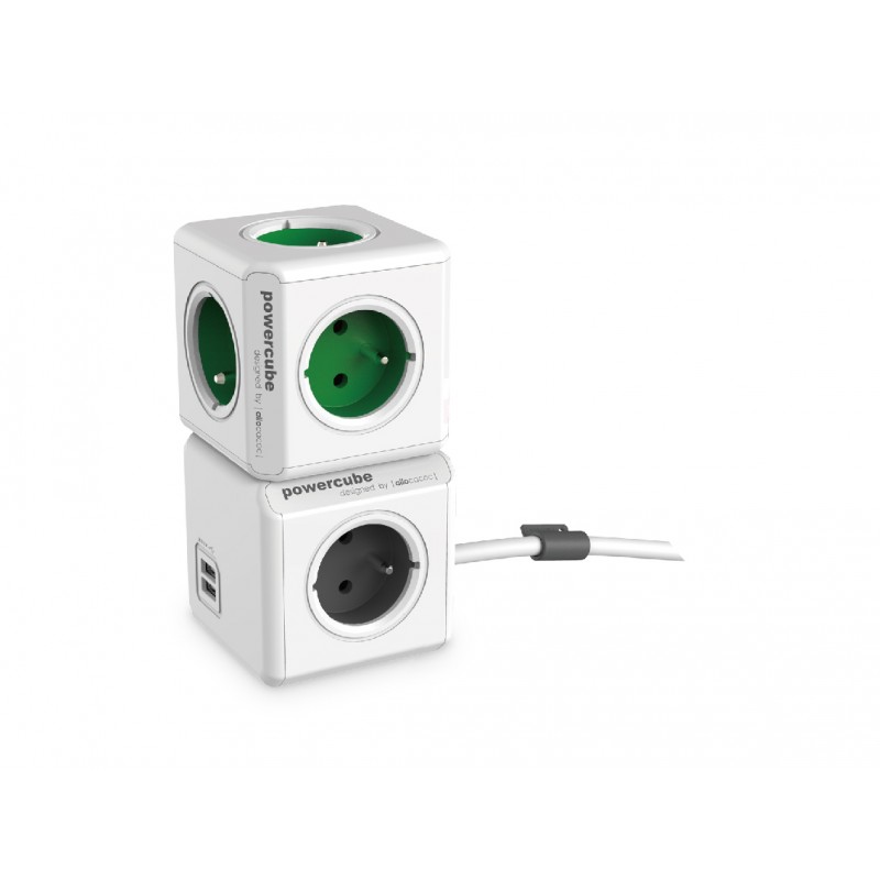 Allocacoc Powercube Extended elosztó USB portokkal - szürke - NAAU HU